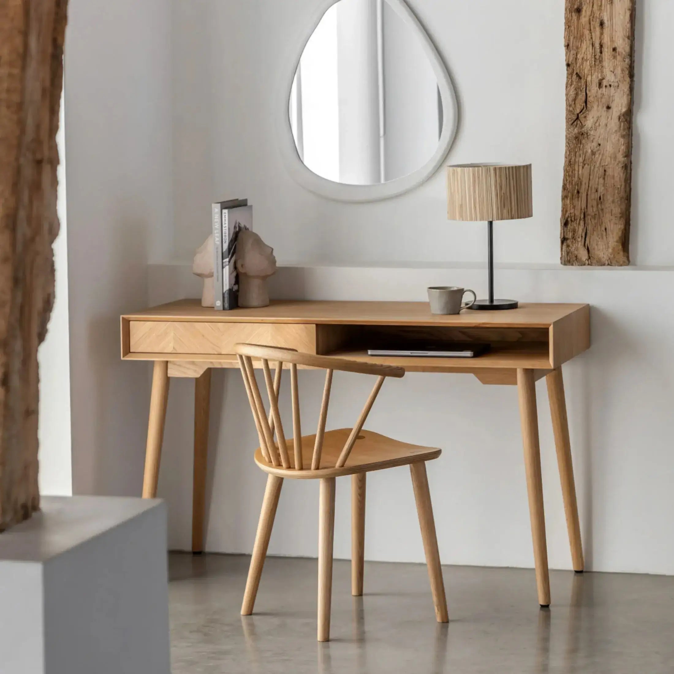 Chevron oak dressing table store
