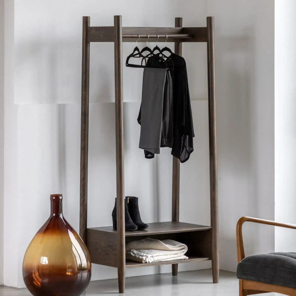 Visby Dark Stained Oak Open Wardrobe
