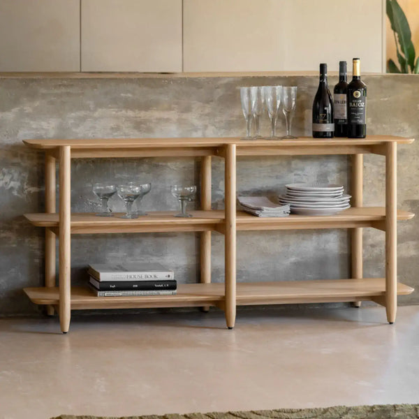 Visby Oak Open Display Wide Shelving Unit