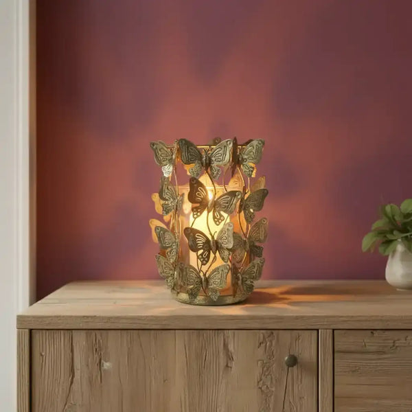 Antique Gold Butterfly Candle Holder | Farthing Homewares