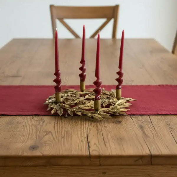 Antique Gold Wreath Candle Holder