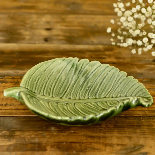 Ceramic Green Leaf Dish