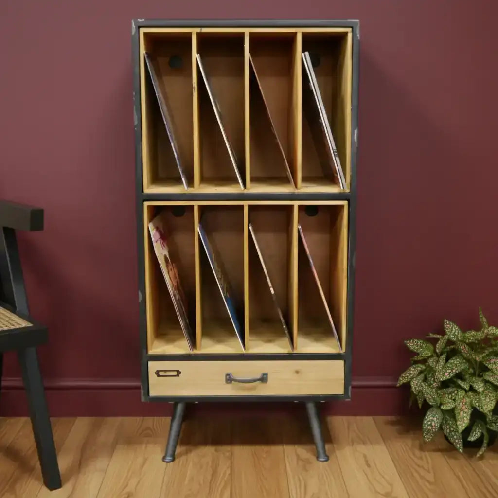 Distressed Tall Vinyl Storage Cabinet