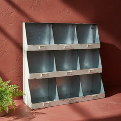 Industrial Metal Cubby Hole Storage Unit | Vintage Metal Shelf