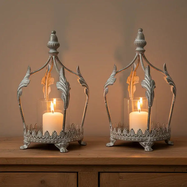 Set of 2 Fleur Candle Holders