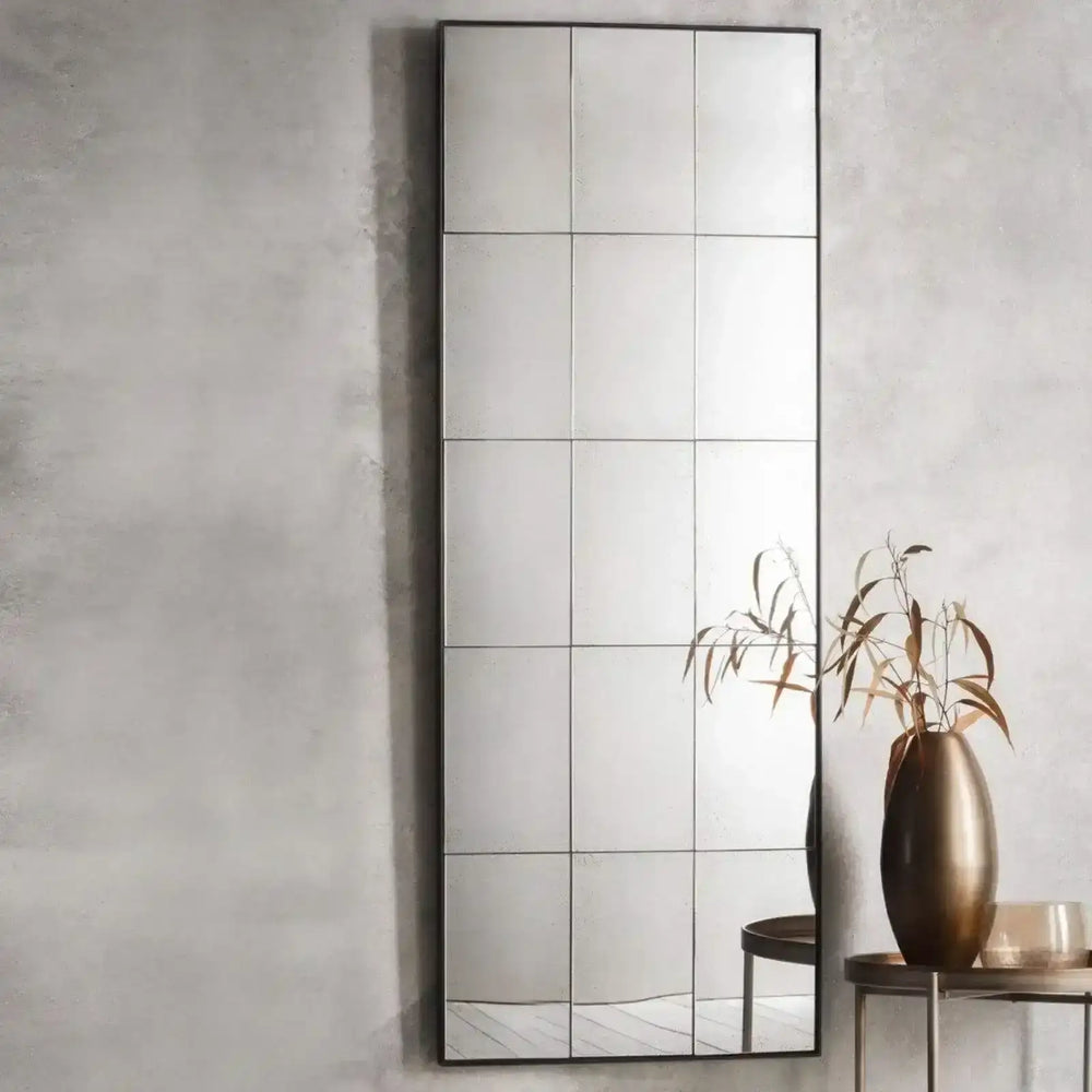 Aged Glass Tall Panel Mirror