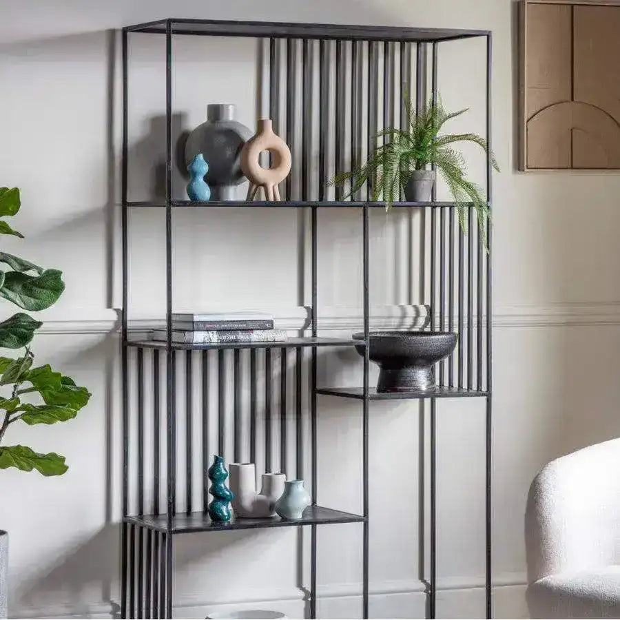 Black Metal Open Display Shelf Unit