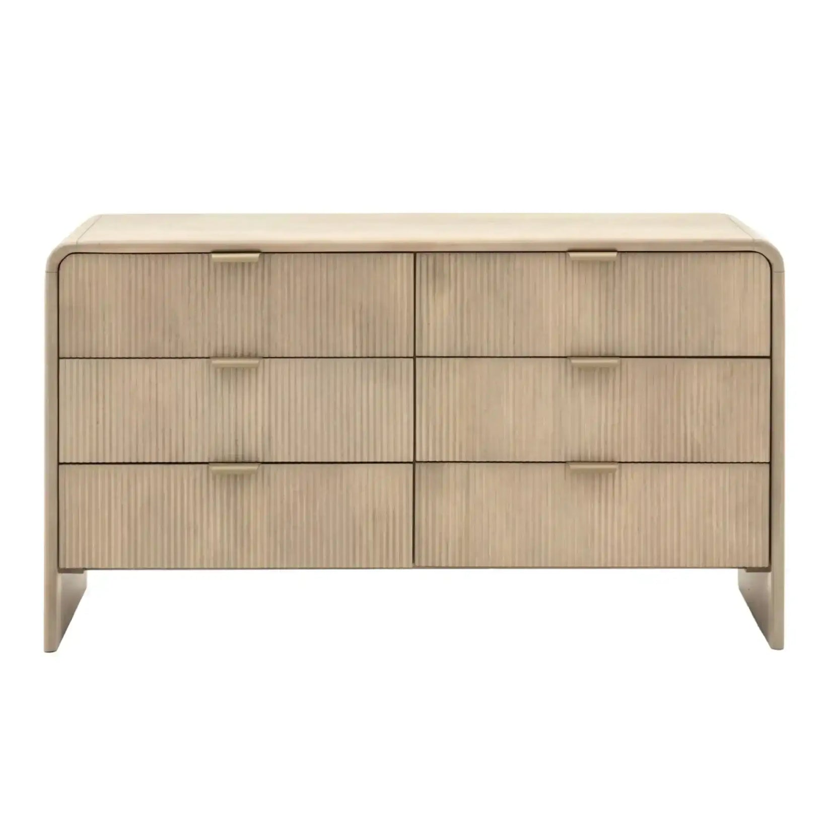 Curved Edge Mango Wood 6 Drawer Chest of Drawers | Farthing