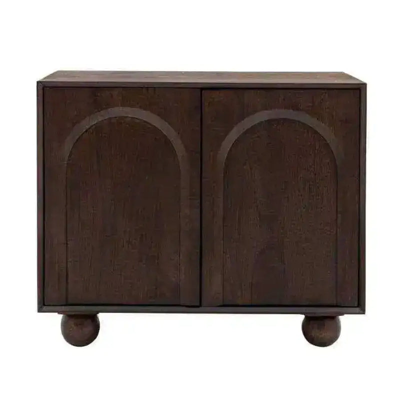 Dark Wood Arched Design 2 Door Sideboard