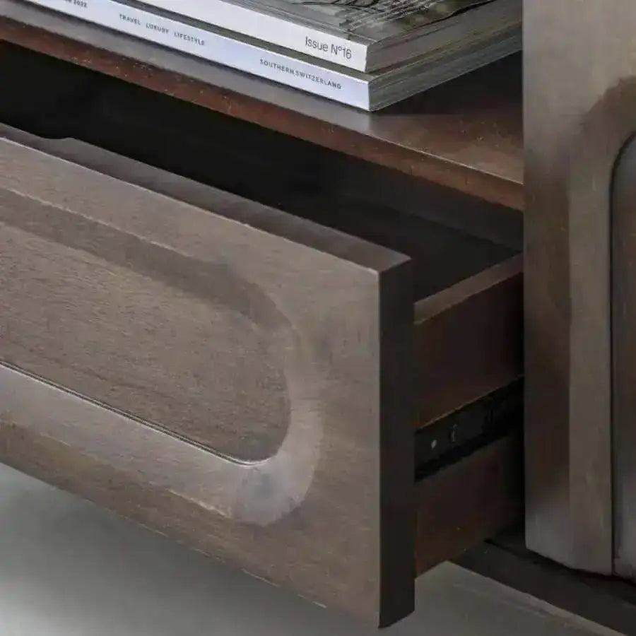 Dark Wood Arched Design Media Unit