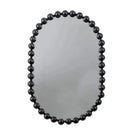 Distressed Black Large Beaded Portrait Mirror