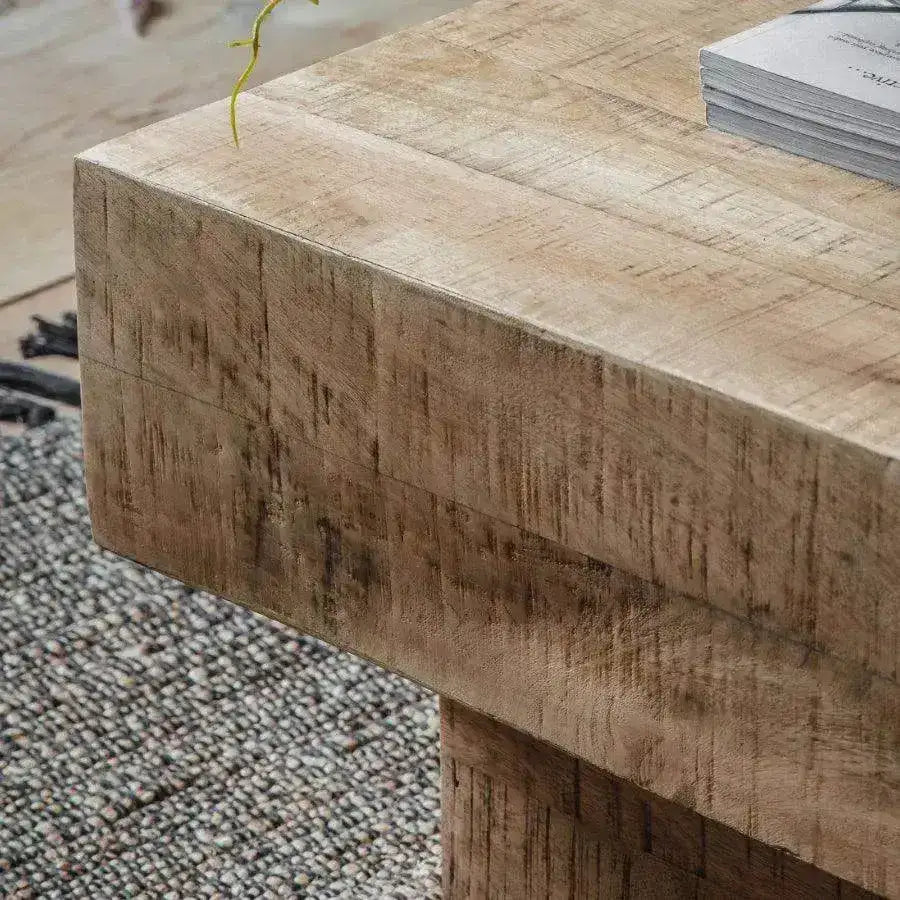 Dry Weathered Finish Mango Wood Coffee Table