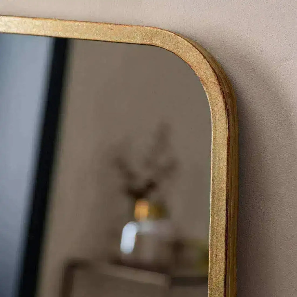 Gold Flowing Curved Corner Mirror