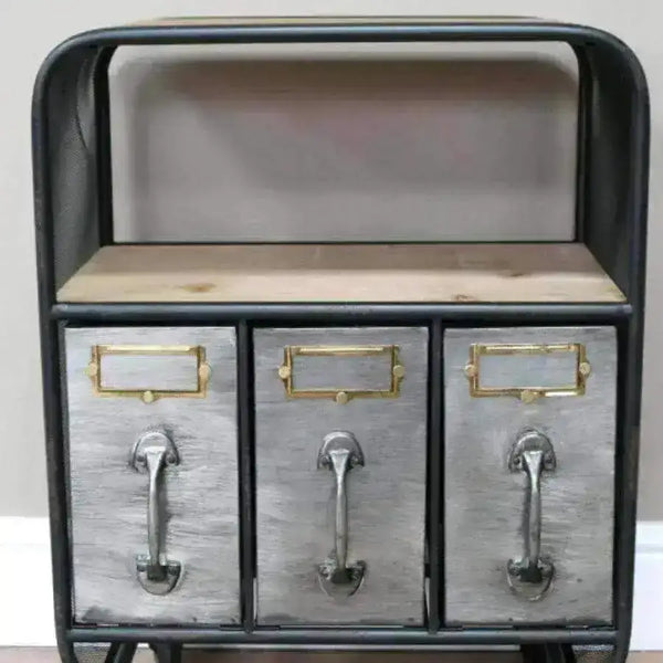 Industrial Pull Out Drawer Side Cabinet