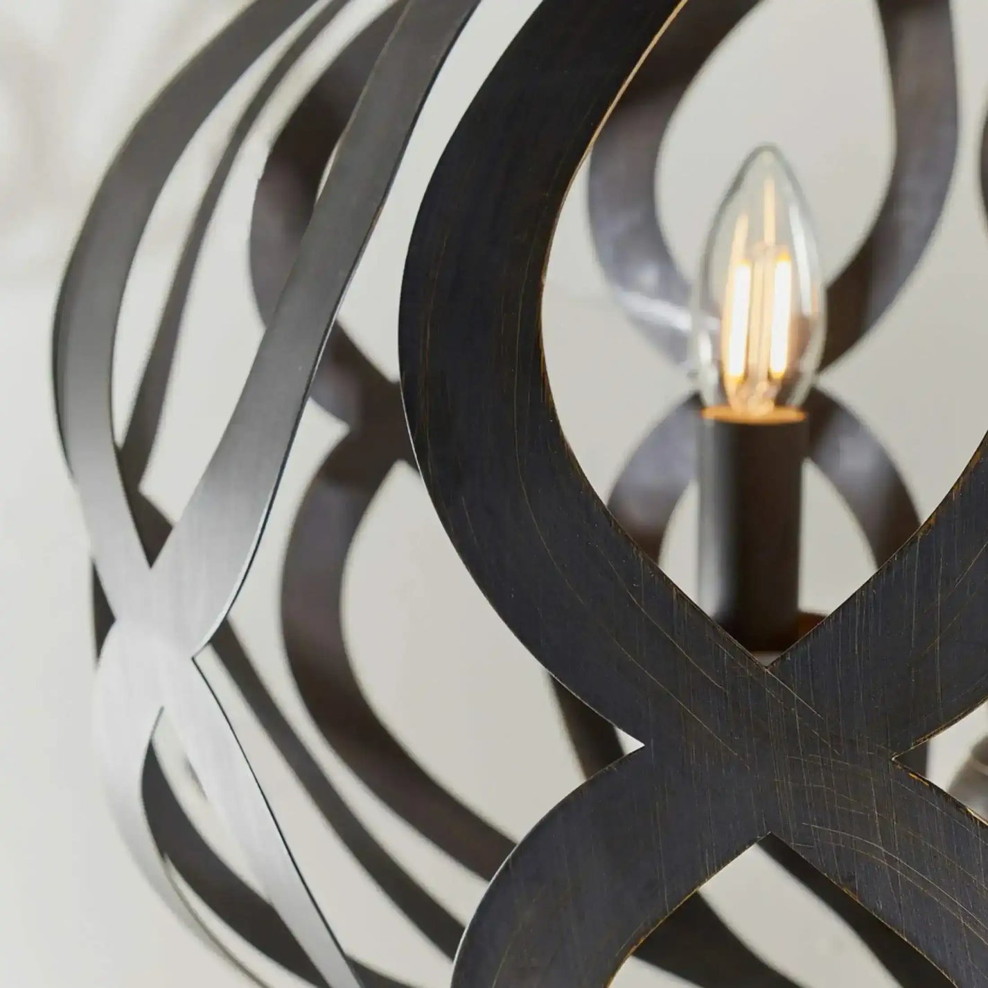 Large Antique Brushed Bronze Effect Shapes Pendant Light