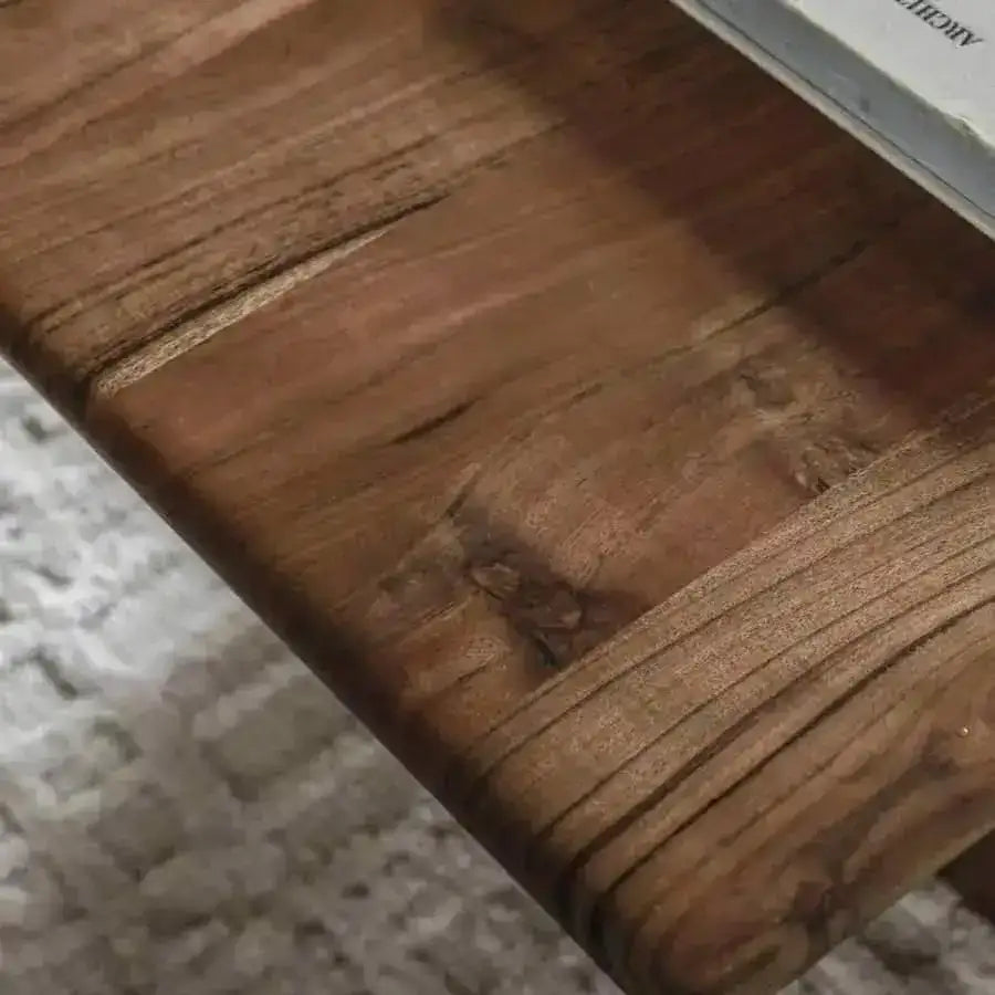 Long Rectangular Rich Acacia Wood Coffee Table