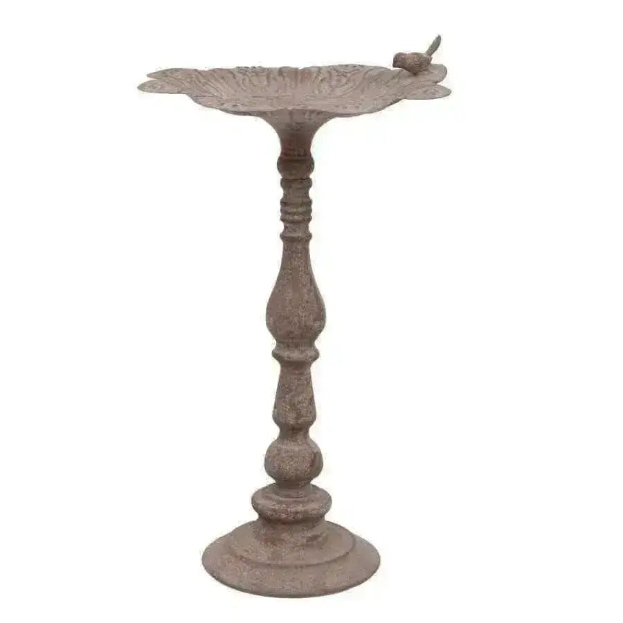 Low Distressed Metal Bird Table