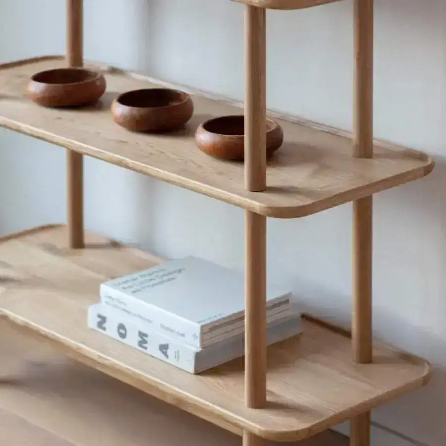 Natural Oak Open Shelf Unit