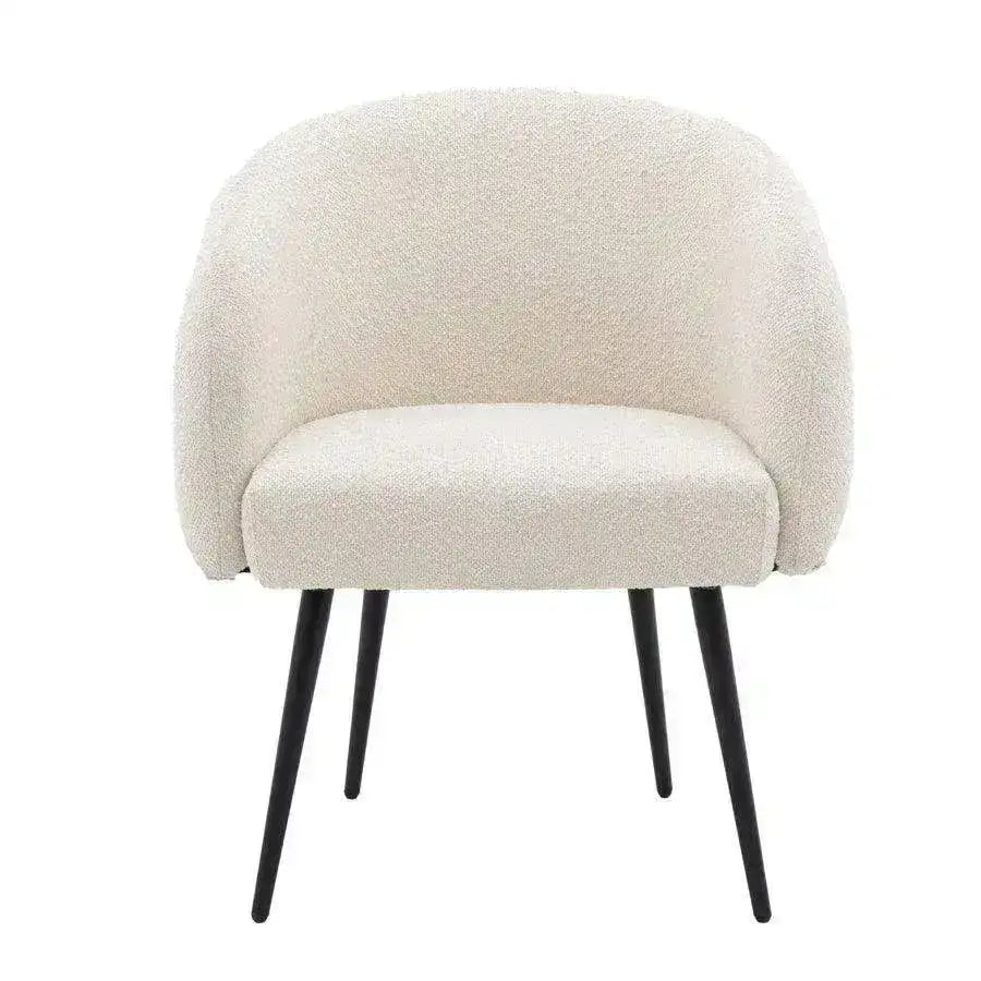 Off White Boucle Fabric Tub Chair