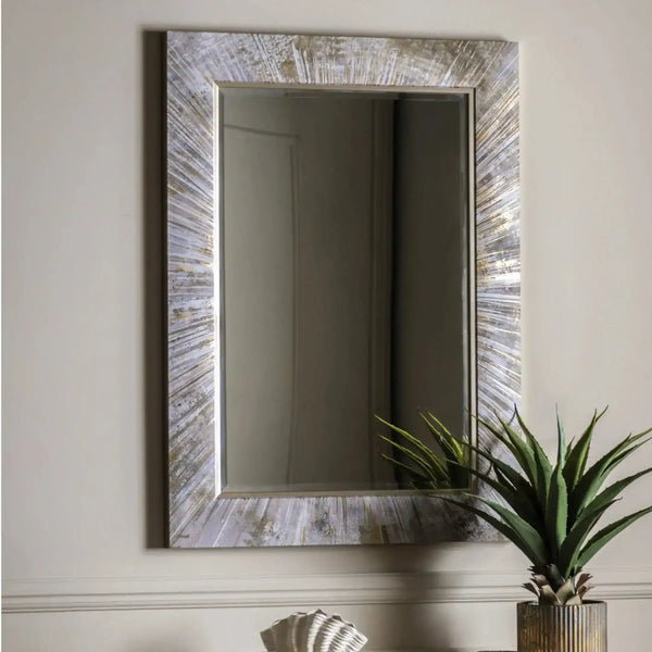Radiating Pattern Rectangle Wall Mirror