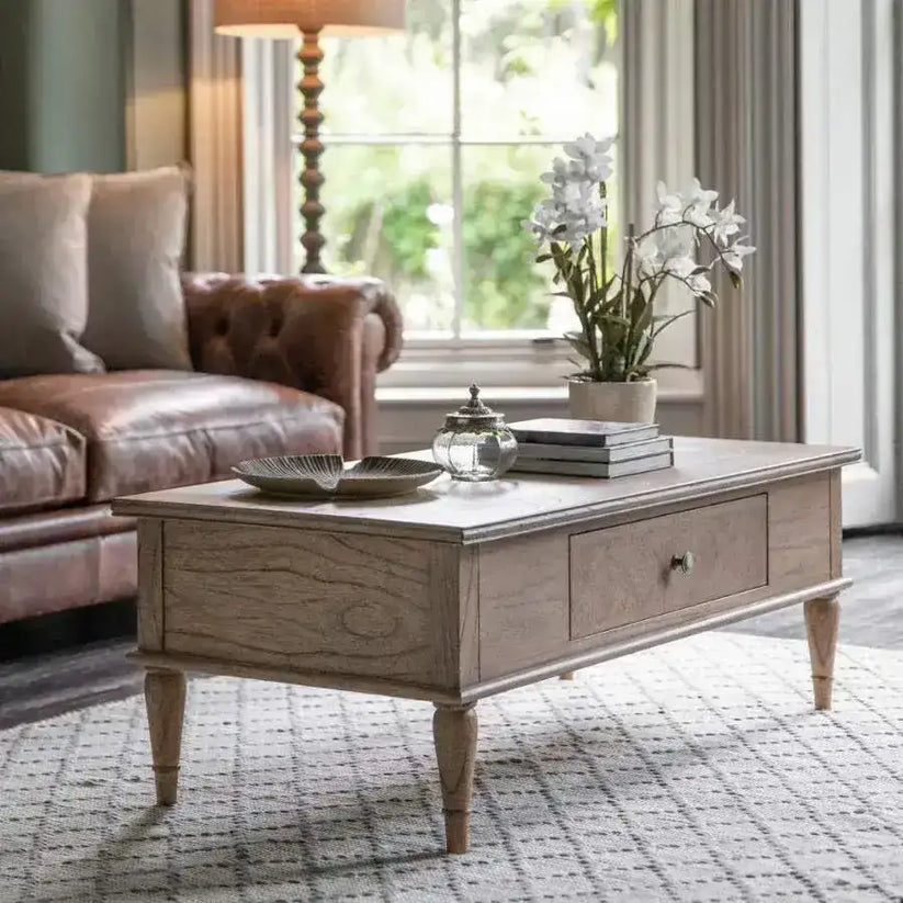 Rectangle Wooden Parquet Styled Coffee Table