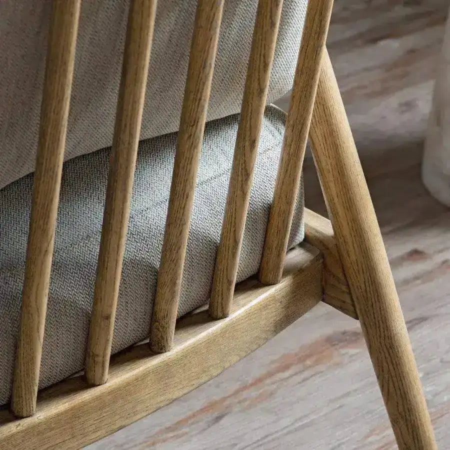Relaxed Lounge Chair with Spindle Back - Natural Linen