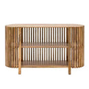 Rounded Edge Vertical Slatted Wooden Sideboard