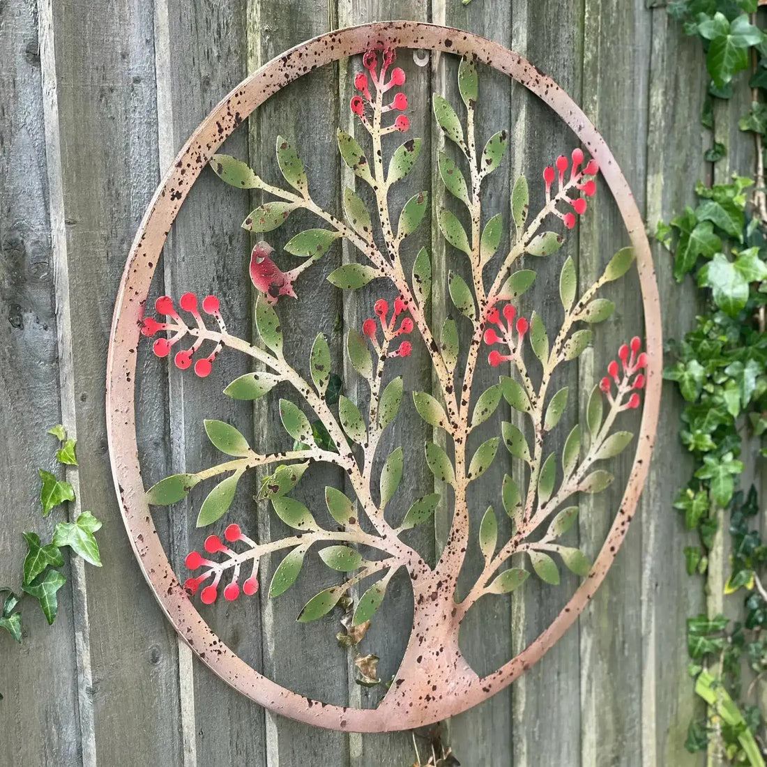 Rustic Metal Tree with Berries Wall Art | The Farthing rustic wall art