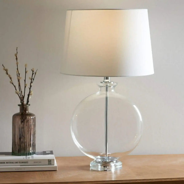 Slim Round Glass Table Lamp & Shade