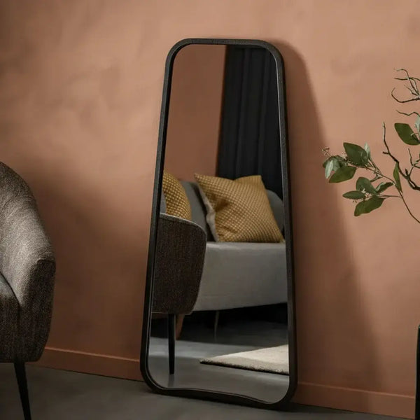 Tall Industrial Flowing Curved Edge Mirror
