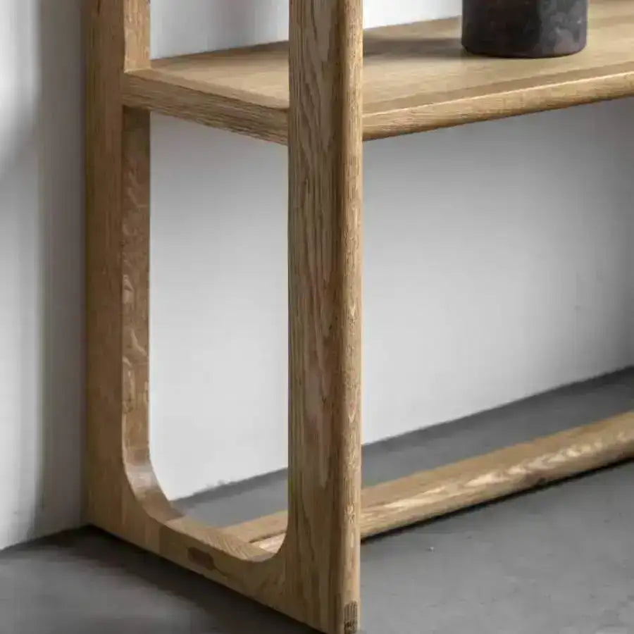 Tall Nordic Oak Open Display Shelf Unit