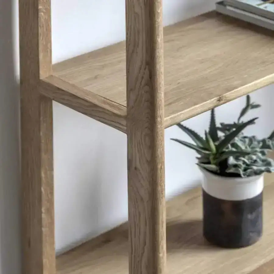 Tall Nordic Oak Open Display Shelf Unit