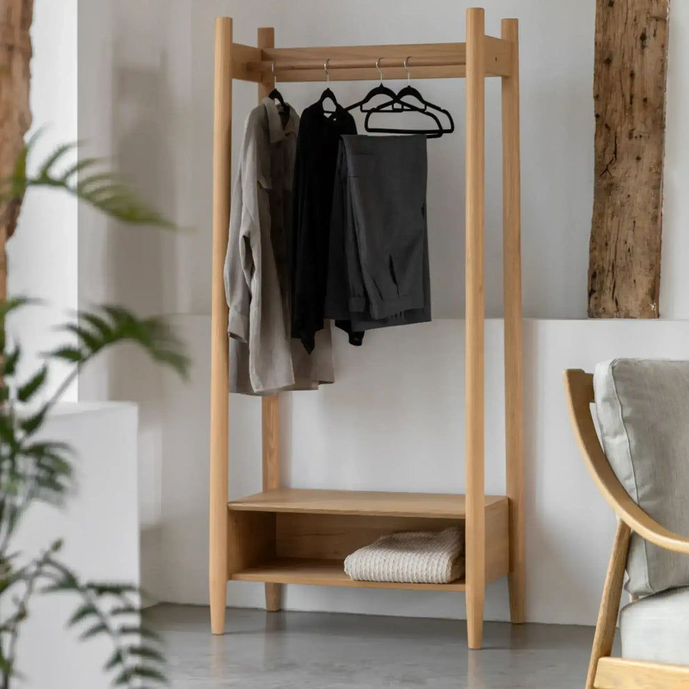 Visby Oak Open Wardrobe
