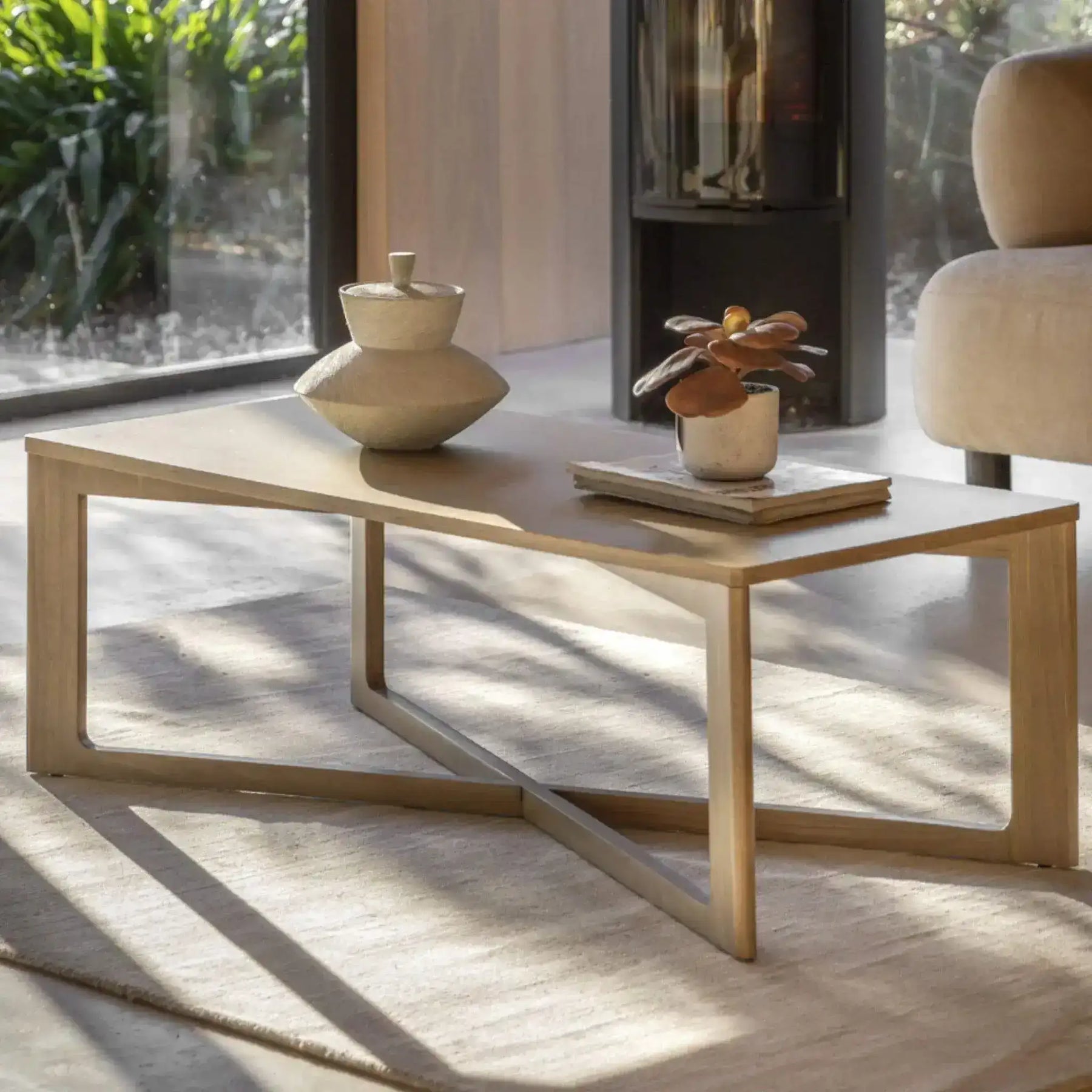 Weathered Oak Panel Rectangular Coffee Table