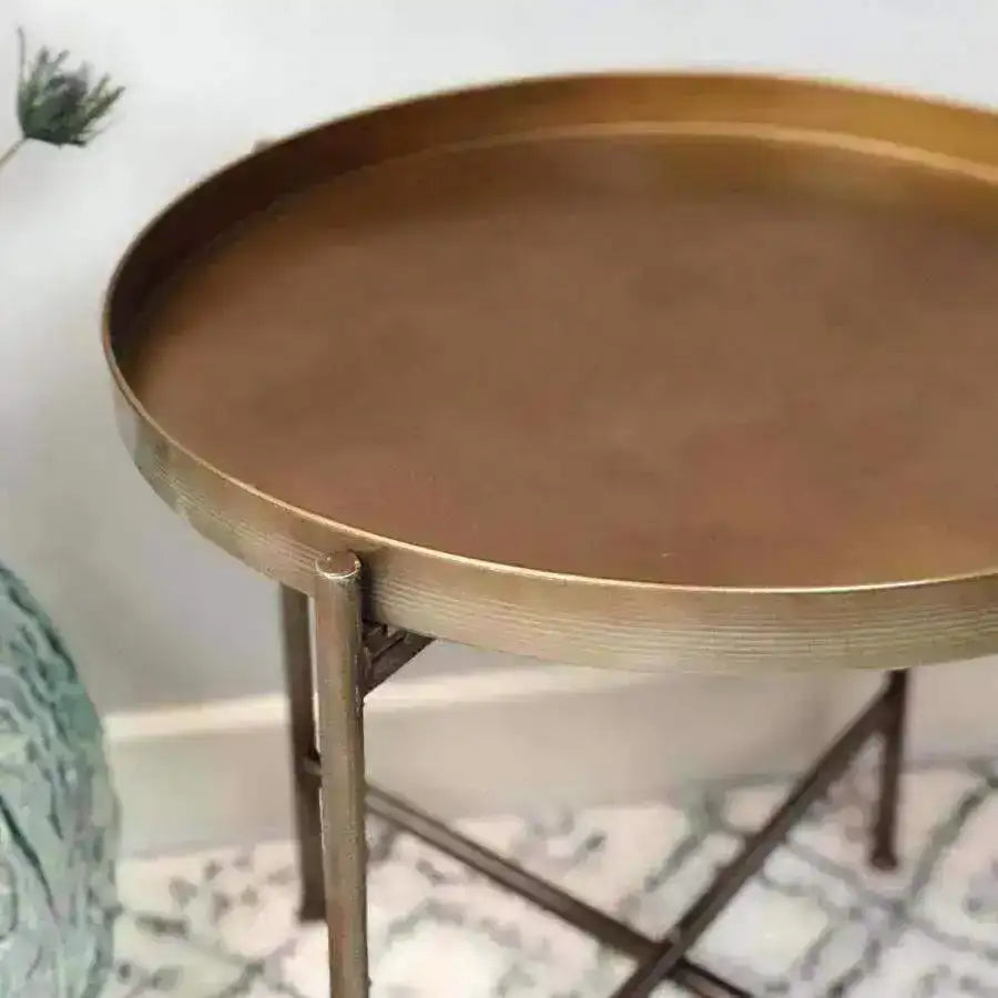 Distressed Gold Tray Table