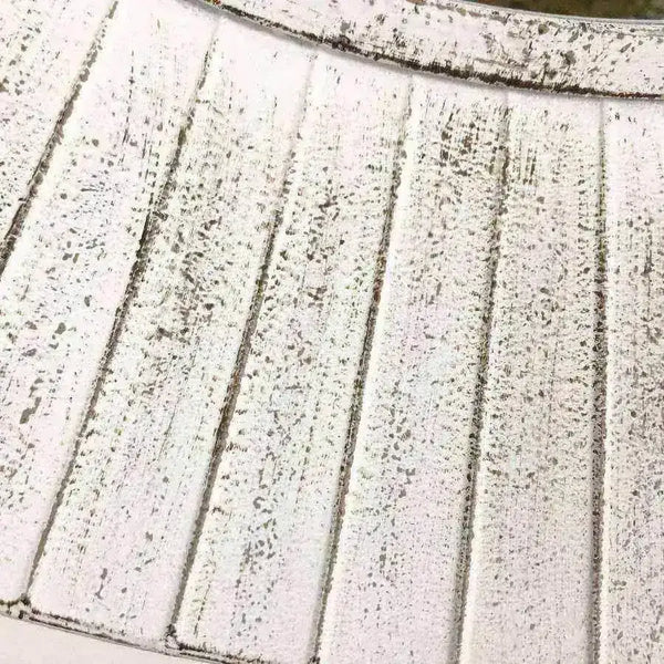 Distressed White Round Tisbury Wall Mirror