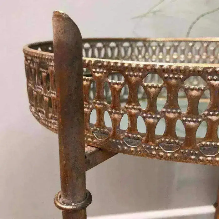 Elegant Gold Mirrored Tray Table