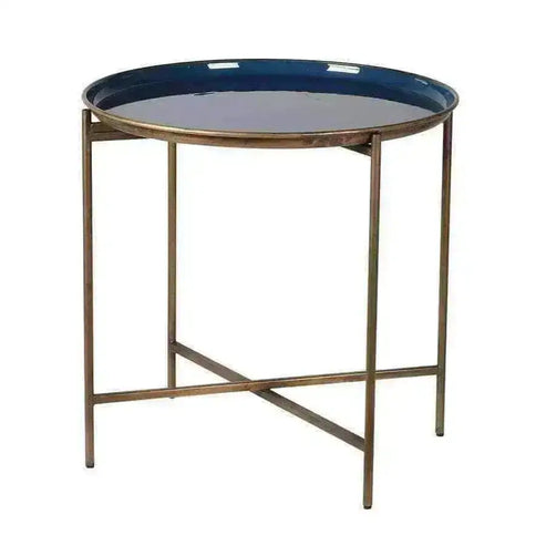 Gold and Blue Tray Table