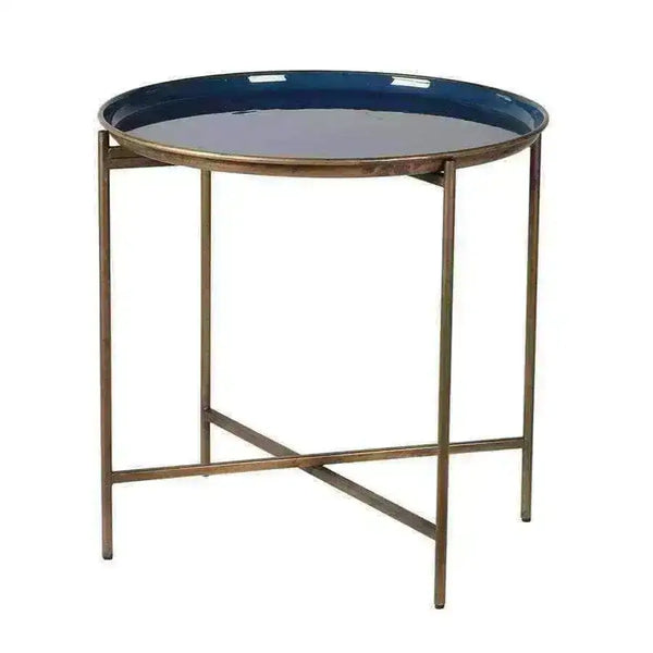 Gold and Blue Tray Table