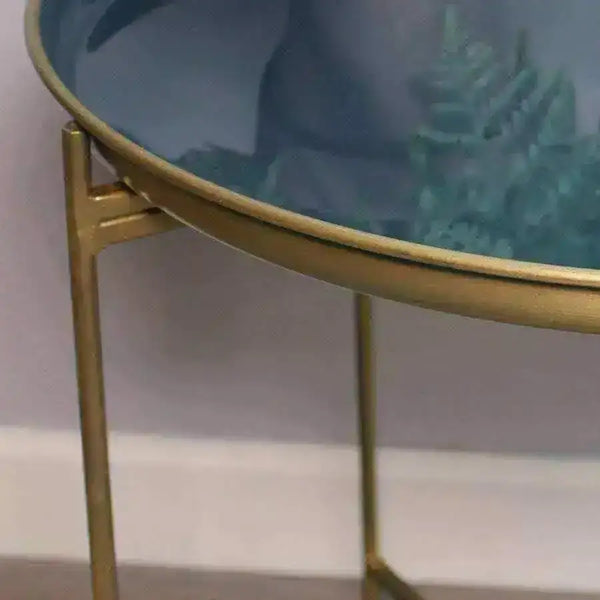 Gold and Blue Tray Table
