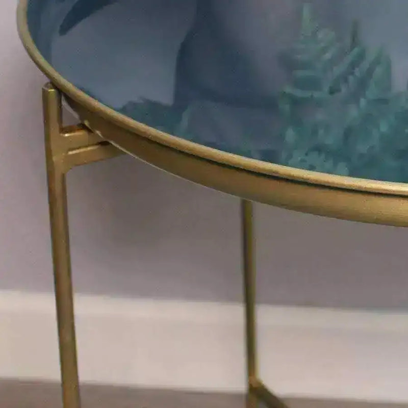 Gold and Blue Tray Table