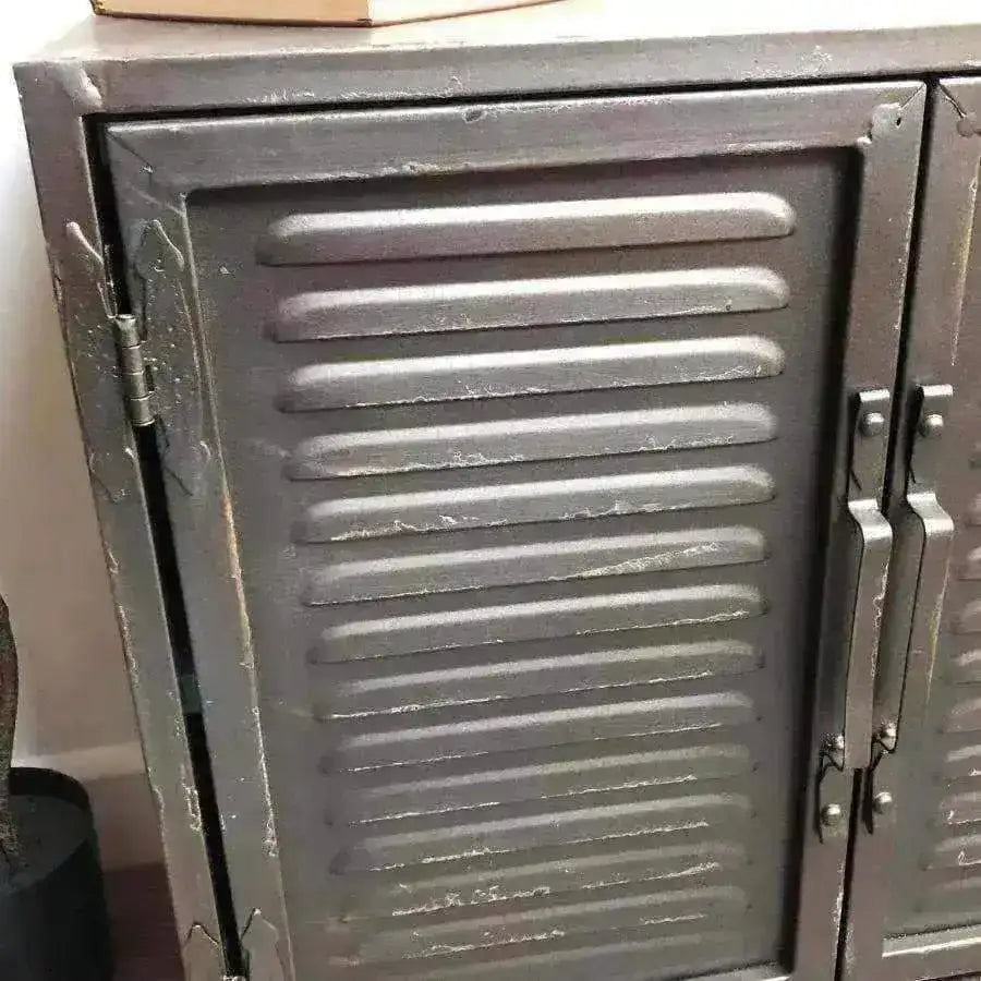 Metal Slatted Side Cabinet