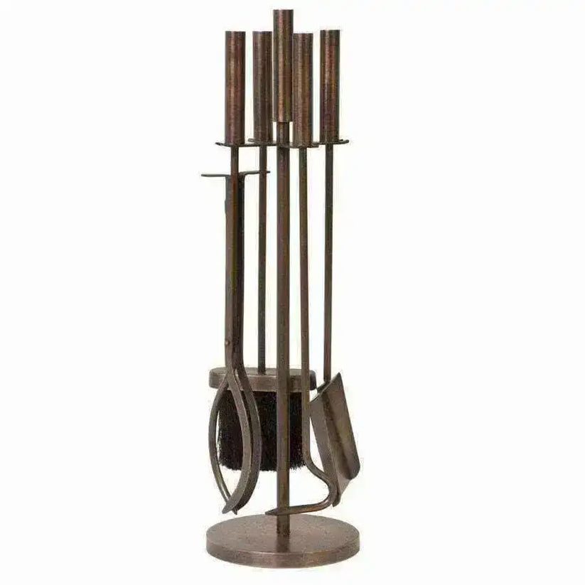 Round Antique Copper Companion Set