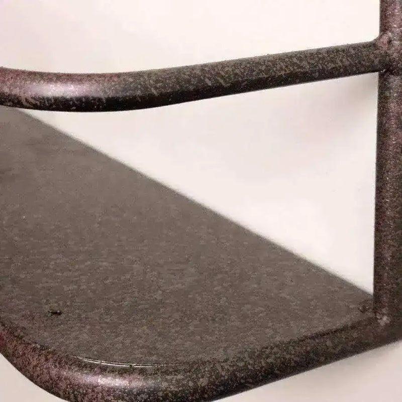 Round Industrial Mirror with Shelf