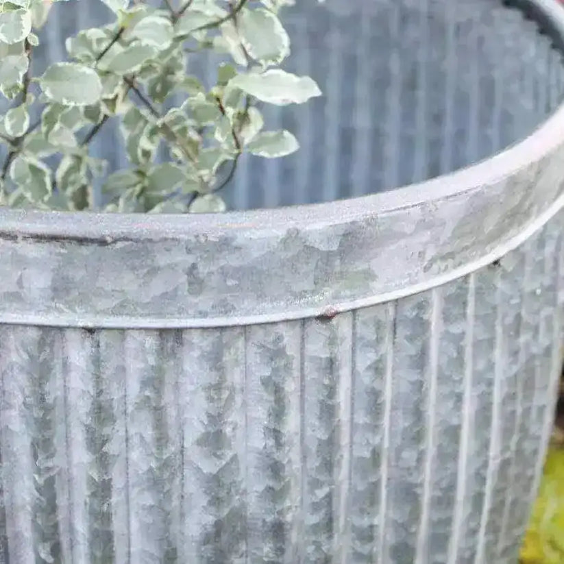 Rustic Distressed Fluted Planter Trough Set - 3