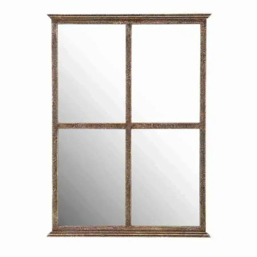 Rustic Metal Garden Window Mirror