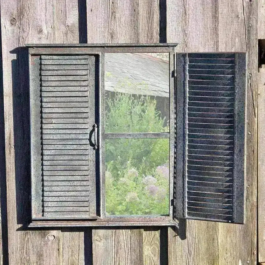 Rustic Outdoor Garden Shutter Mirror